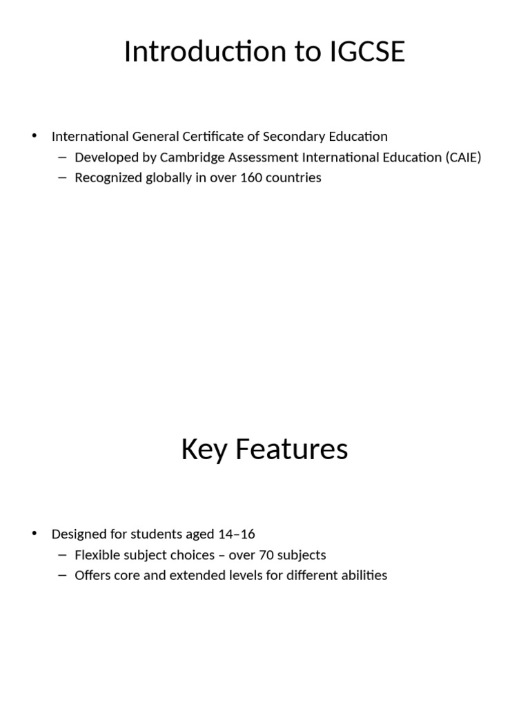 IGCSE Introduction Presentation | PDF
