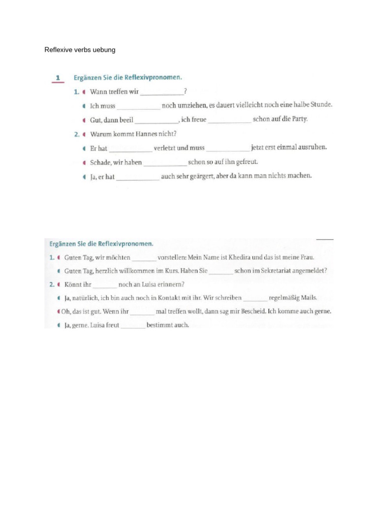 Uebung-Reflexive Verben | PDF