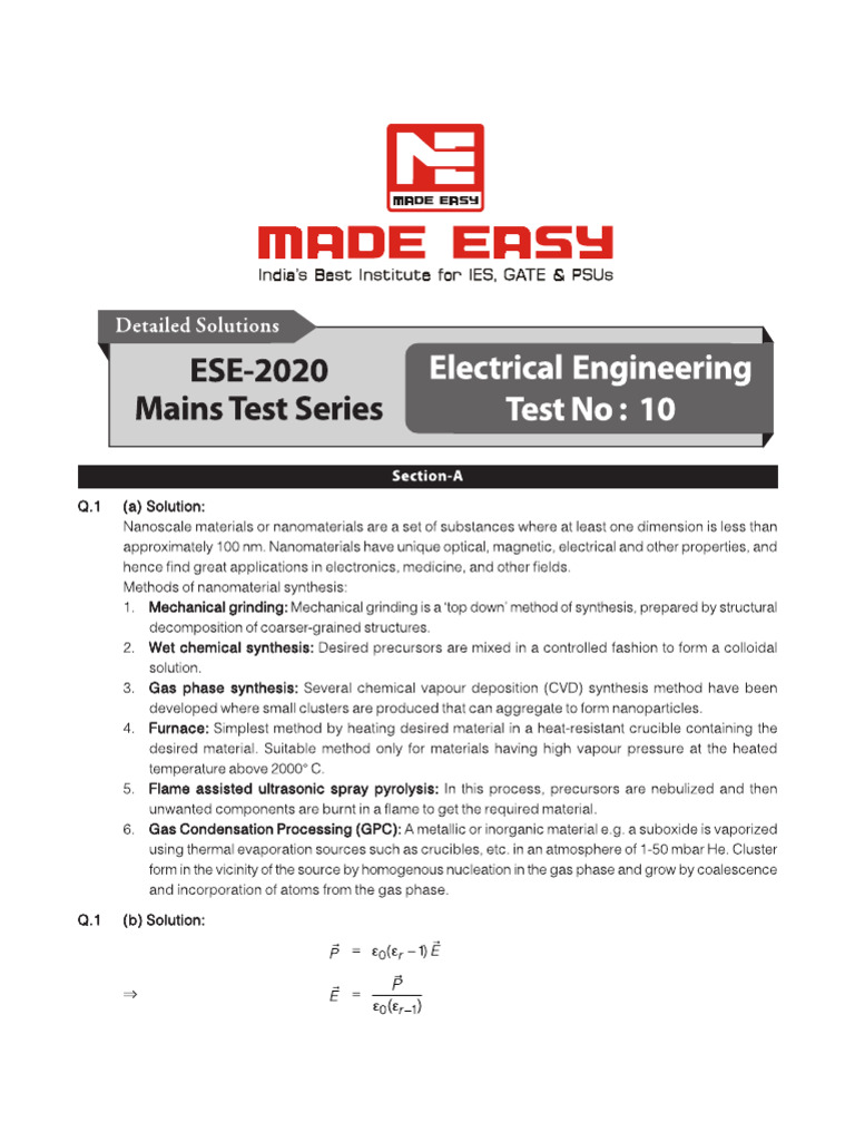 Ee Fst-1 Paper-1 Sol. | PDF