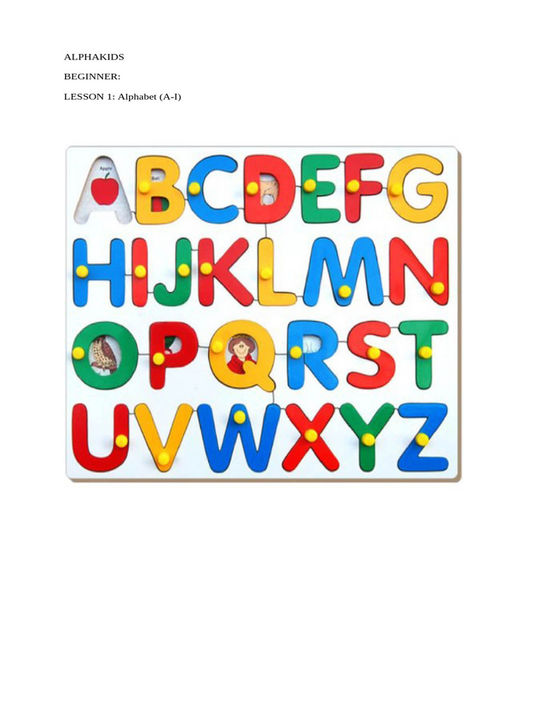 Lesson For Children Alphabets Nursery To Kinder | PDF