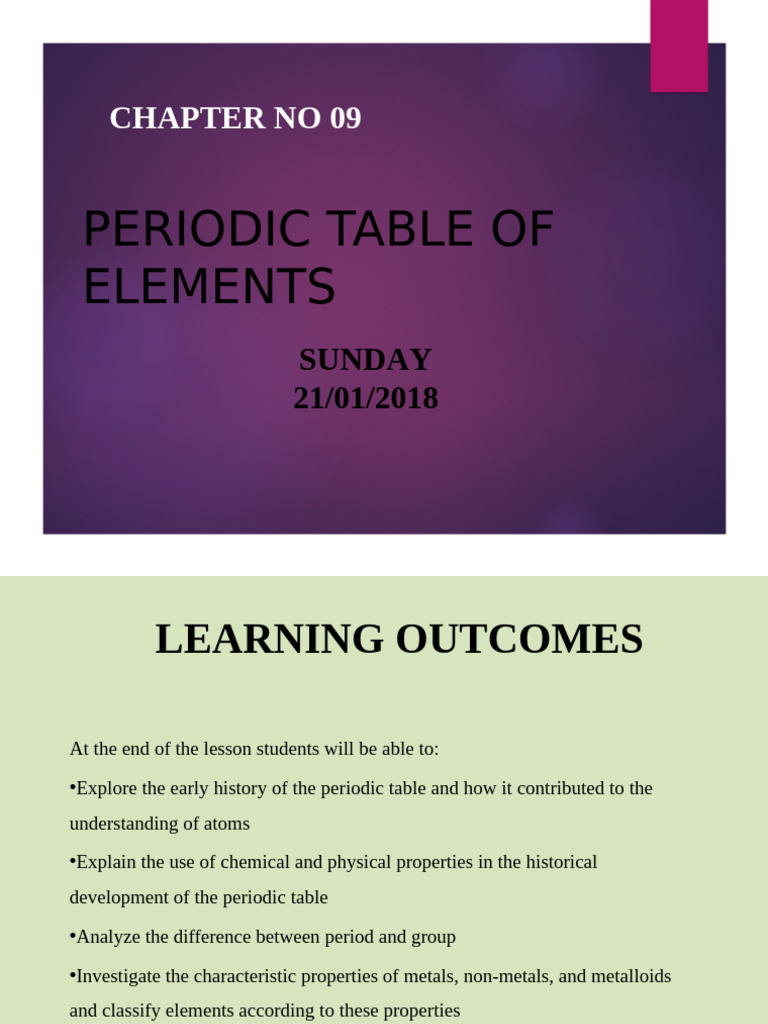iGCSE Chemistry Section 2 Lesson 1 | PDF | Periodic Table | Chemical ...