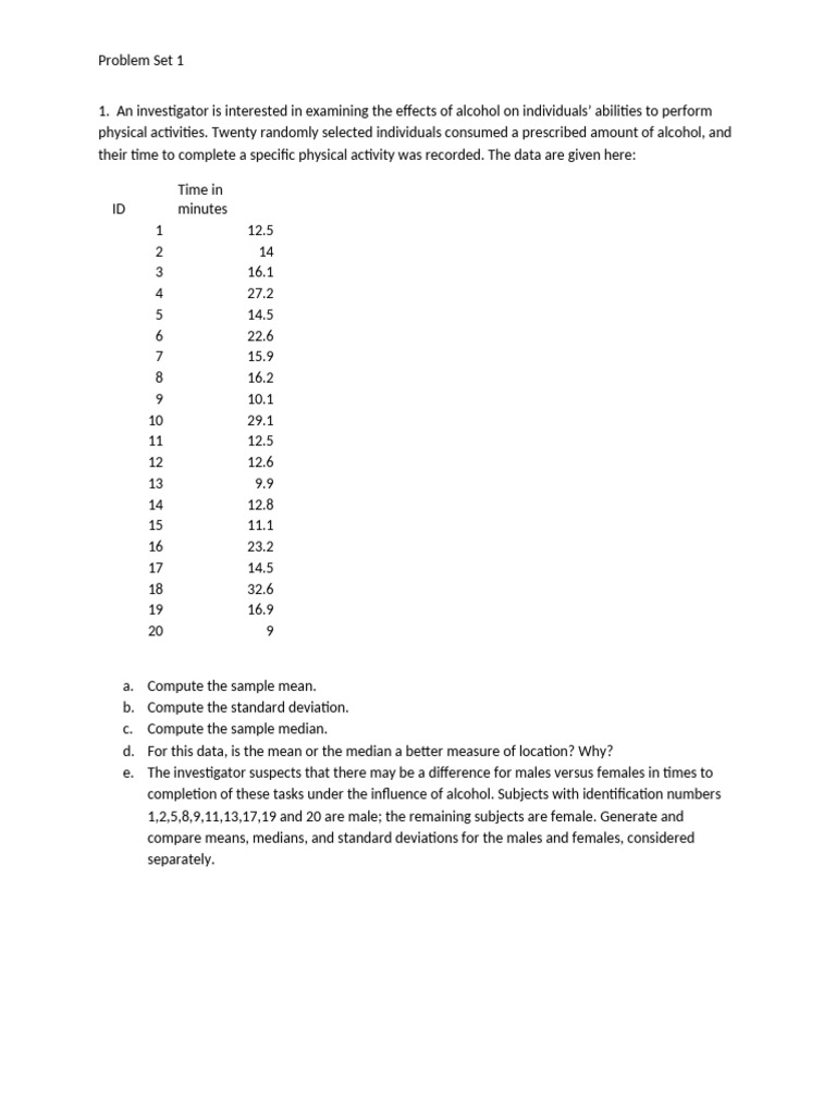 Problem Set 1 | PDF