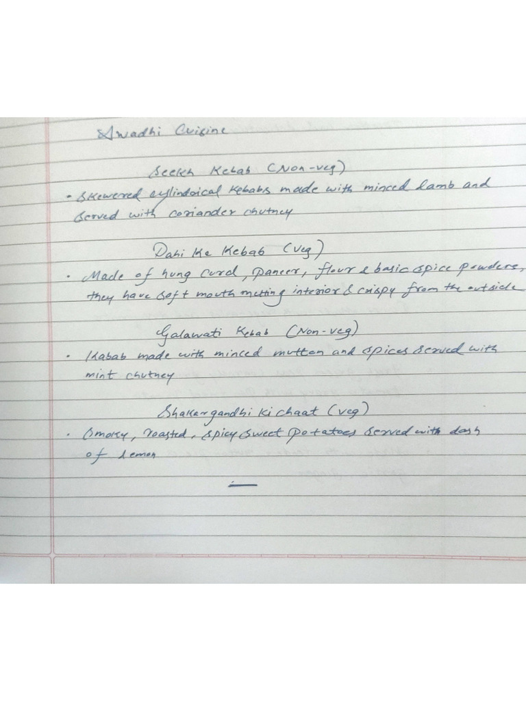 Banquet menu planning - Awadhi cuisine | PDF