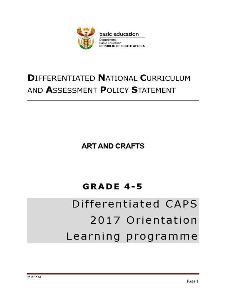 Art and Crafts Grade 4 - 5 - Subject Statements | PDF | Learning ...