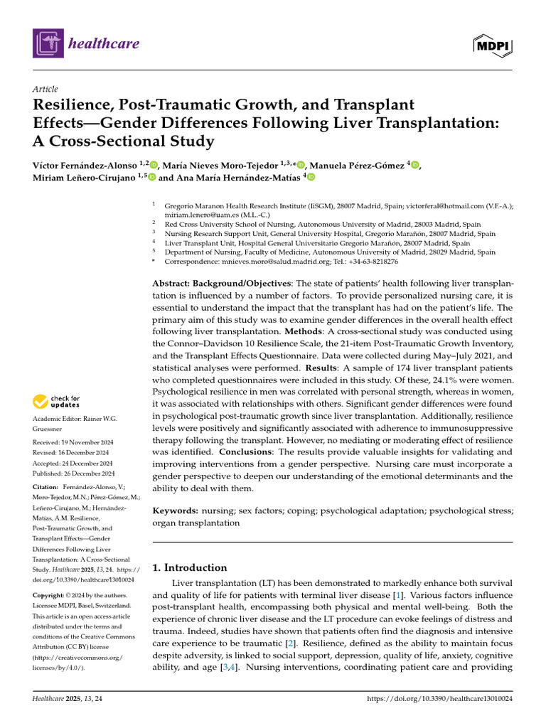 Healthcare 13 00024 | PDF | Psychological Resilience | Psychology