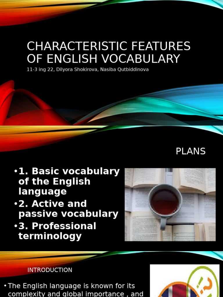 Characteristic Features of English Vocabulary. Lexicology | PDF ...