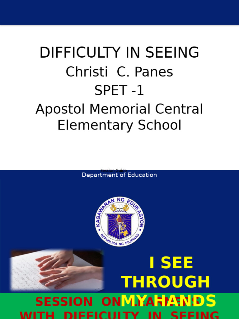 Difficulty in Seeing | PDF | Visual Impairment | Senses