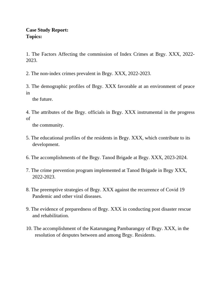 Case Study Report | PDF