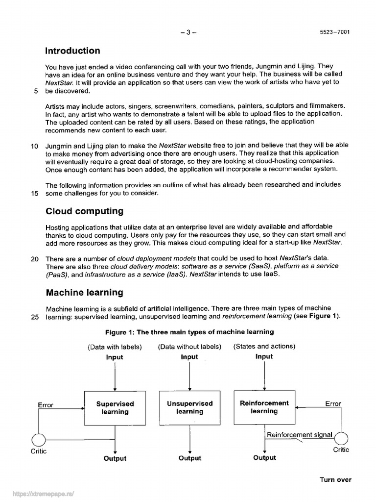 CompSci HL P3 Case Study | PDF | Machine Learning | Cloud Computing