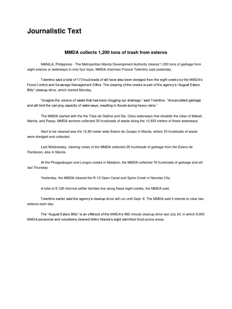 Journalistic Text | Disaster And Accident