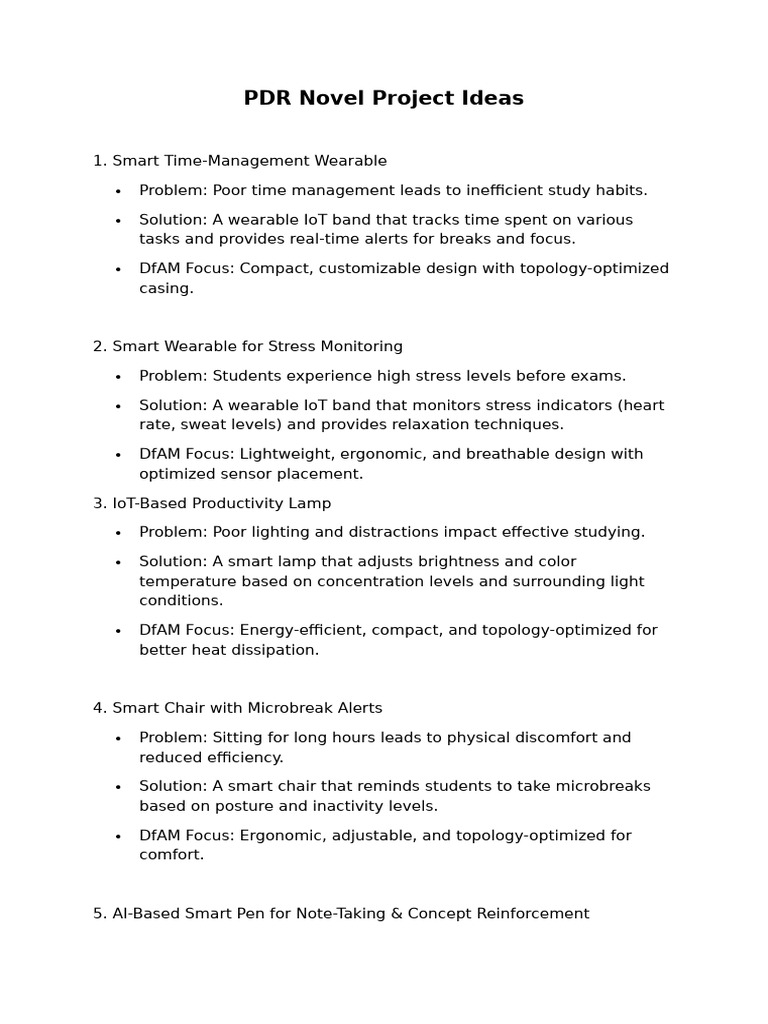 SEC-21-PDR Novel Project Ideas | PDF