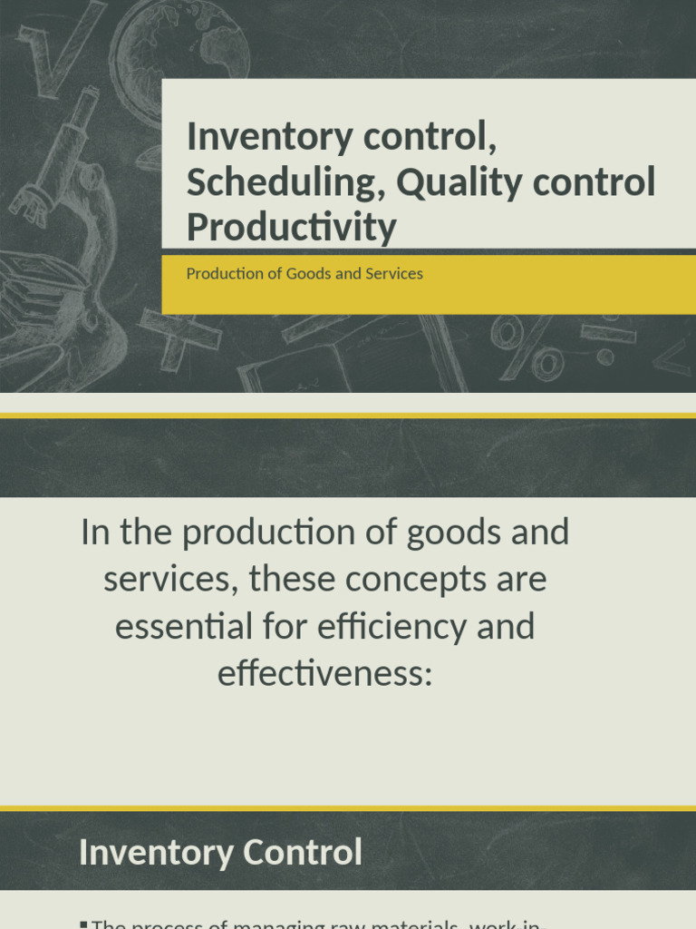 Inventory Control, Scheduling, Quality Control Productivity | PDF ...