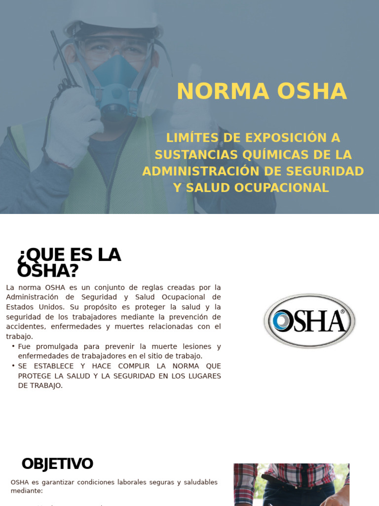 Norma Osha | PDF | Administración de Seguridad y Salud Ocupacional ...