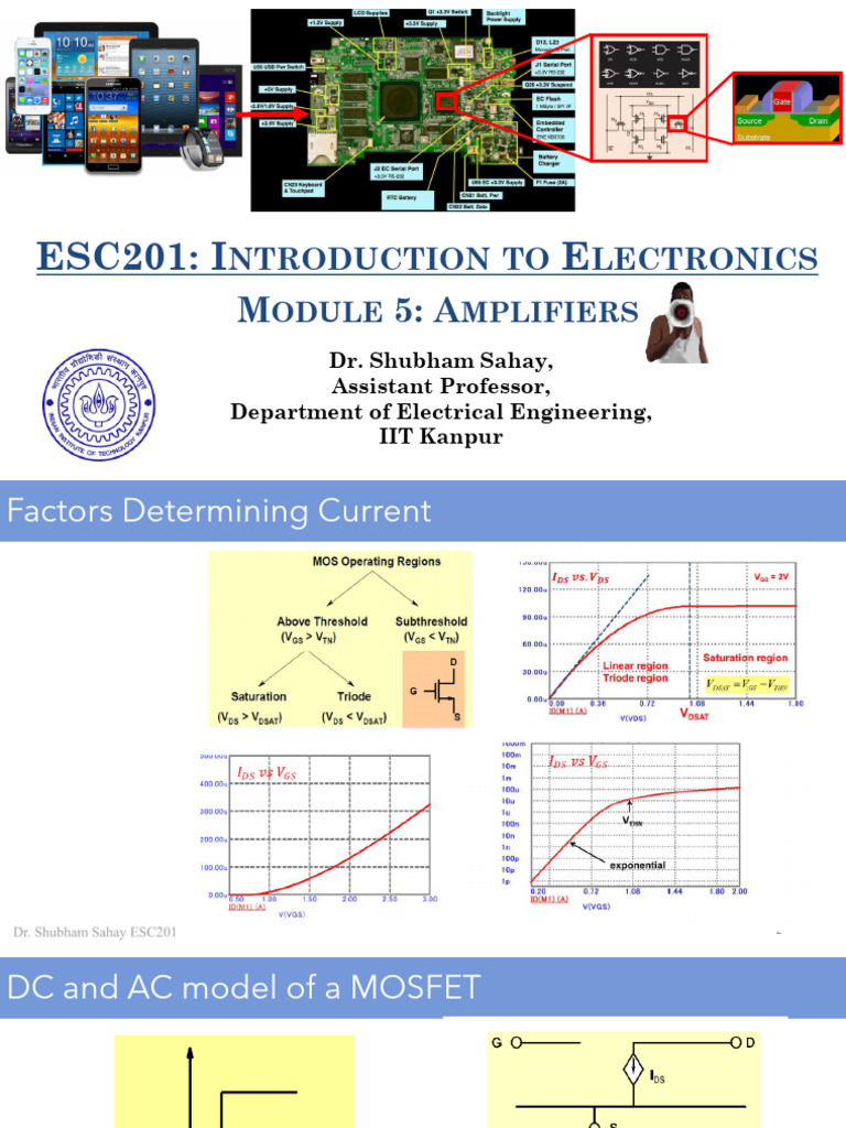 Ntroduction To Lectronics: ESC201: I E | PDF | Operational Amplifier | Amplifier