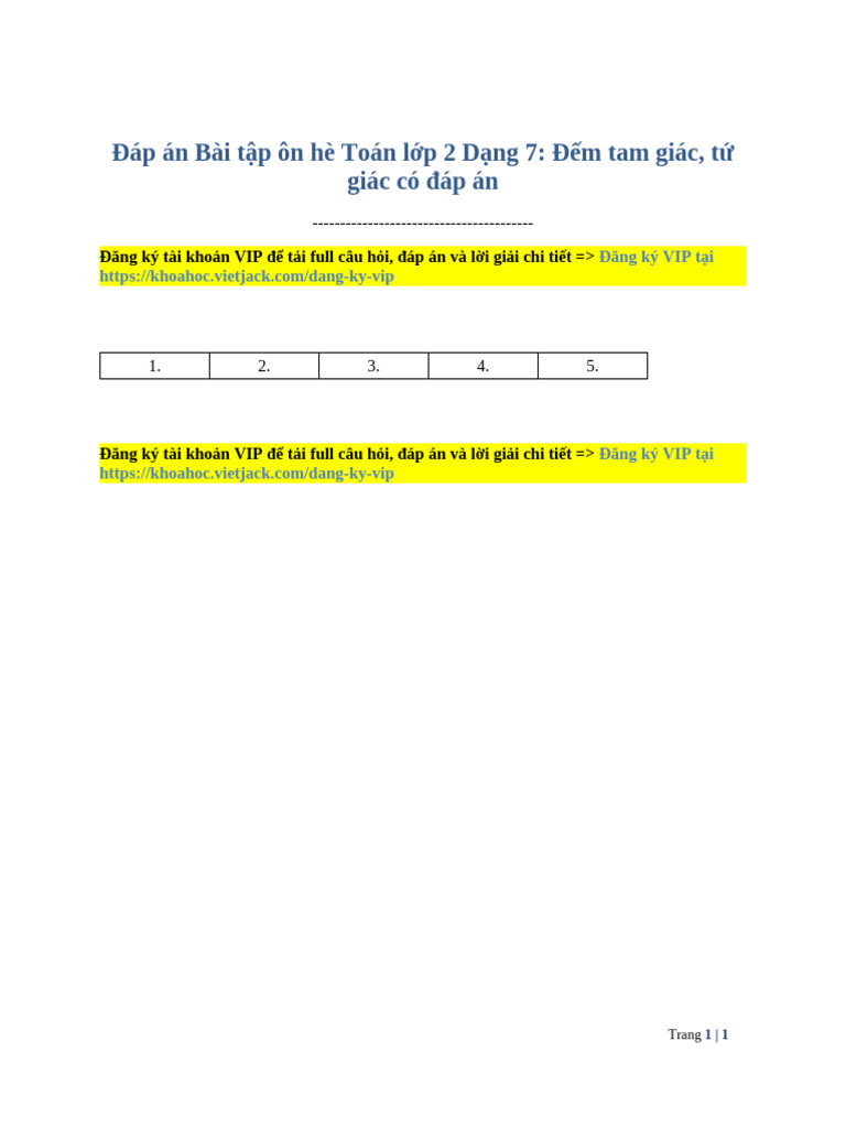 Bai Tap On He Toan Lop 2 Dang 7 Dem Tam Giac Tu Giac Co Dap An 2025-04 ...