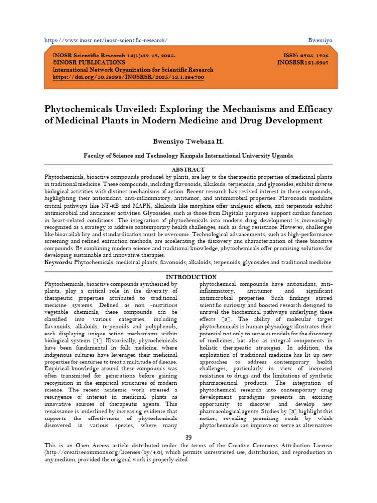 Phytochemicals Unveiled: Exploring The Mechanisms and Efficacy of ...