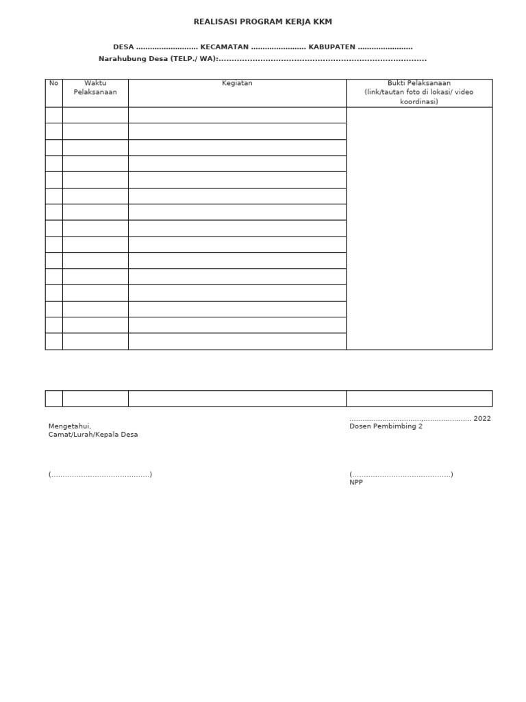 Realisasi Program Kerja Kkm Monitoring 2 | PDF