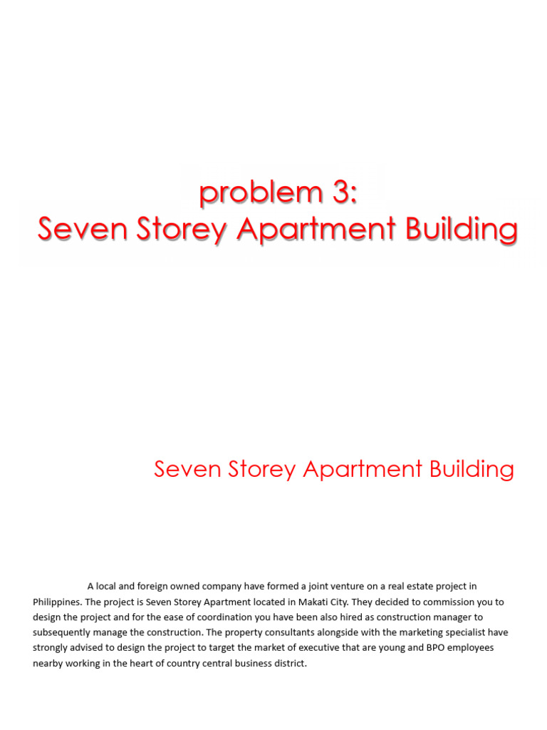 Seven Storey Apartment Design Overview | PDF | Apartment | Stairs