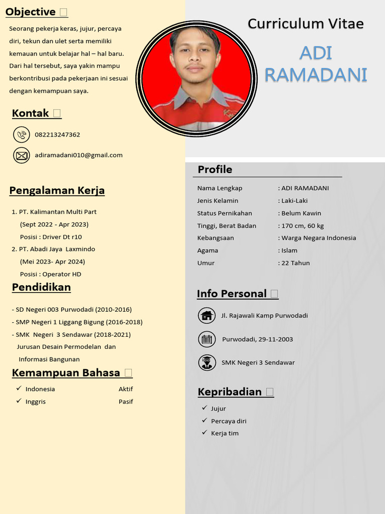 CV Ahmad 1 | PDF