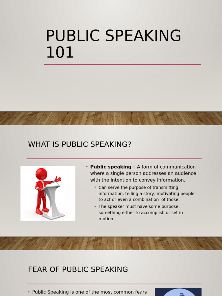 Public Speaking 101 | PDF | Public Speaking | Speech