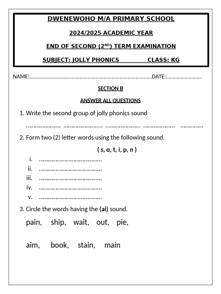 Dwenewoho Jolly Phonics KG | PDF
