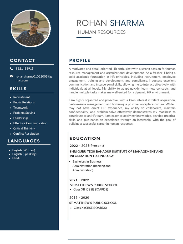 Rohan Sharma: HR Enthusiast Profile | PDF
