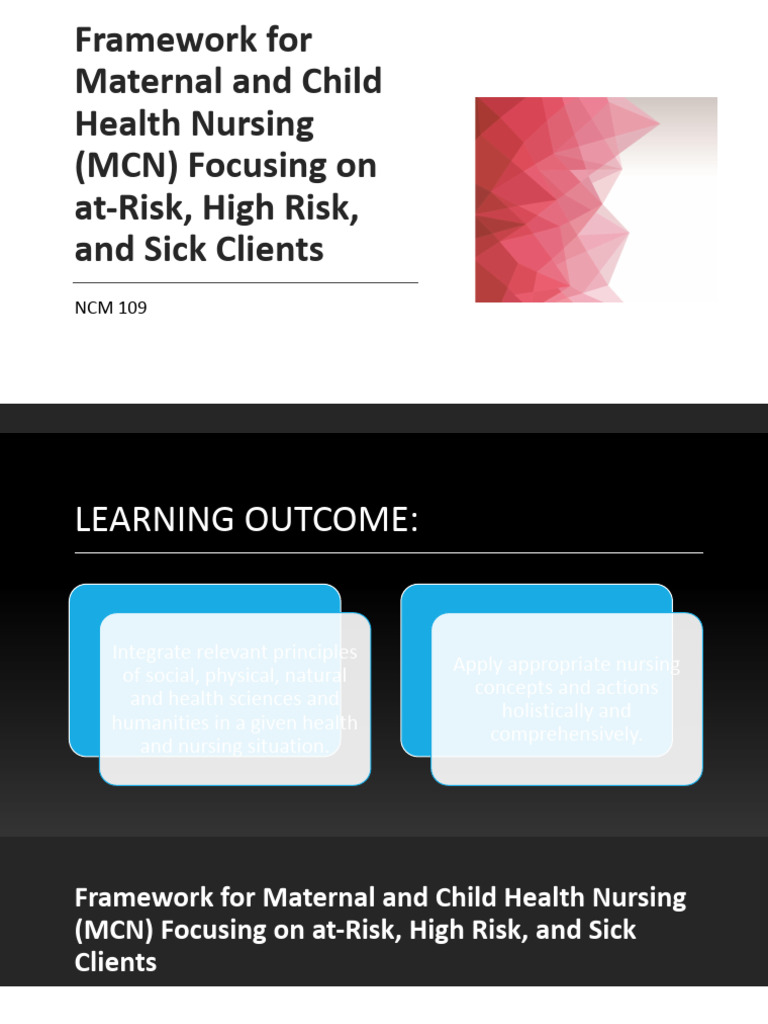 Framework for Maternal and Child Health Nursing (MCN) (1).Pptx | PDF | Genetic Disorder | Genetics