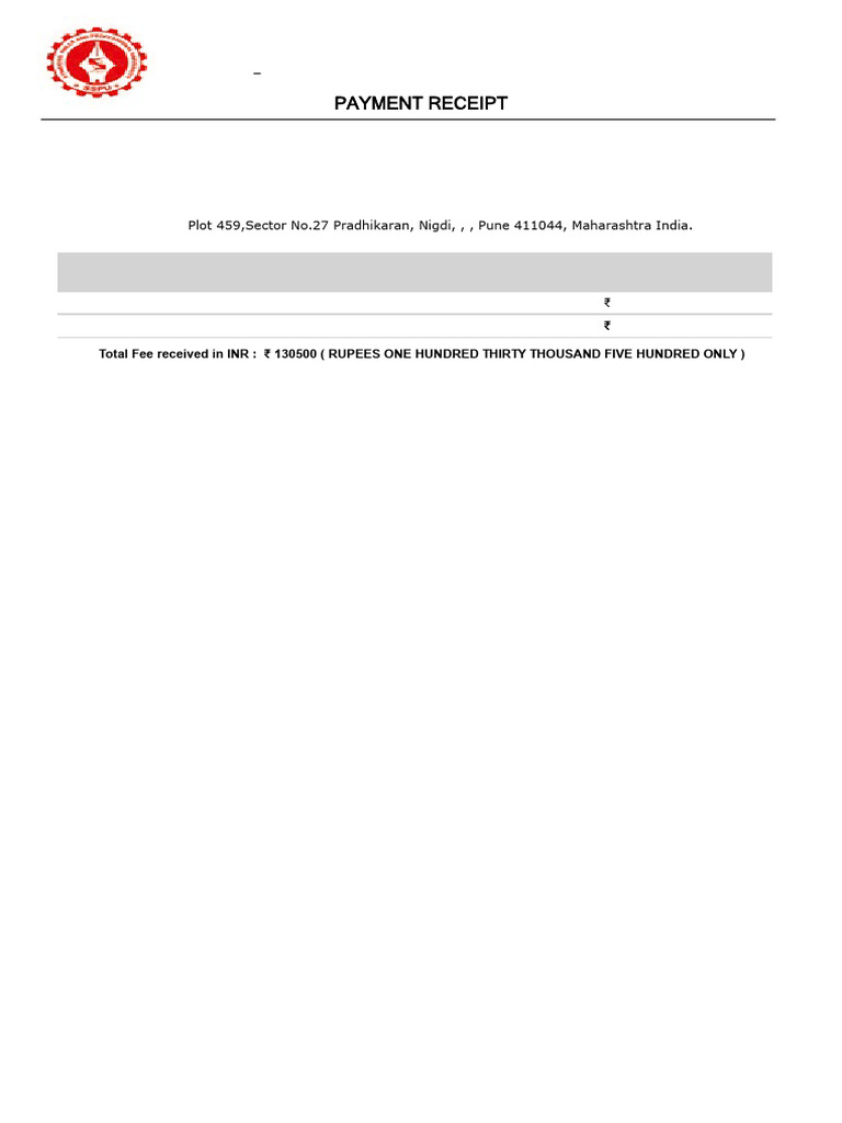 Student Payment Receipt | PDF