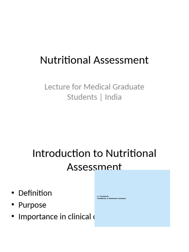 Nutritional Assessment for Medical Students | PDF | Body Mass Index ...