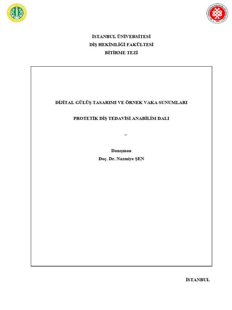 Di̇ji̇tal Gülüş Tasarimi Ve Örnek Vaka Sunumlari Tez | PDF