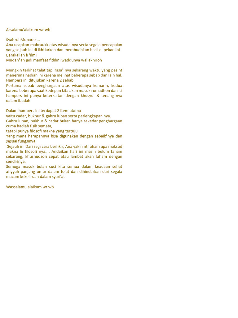 ucapan hampers | PDF