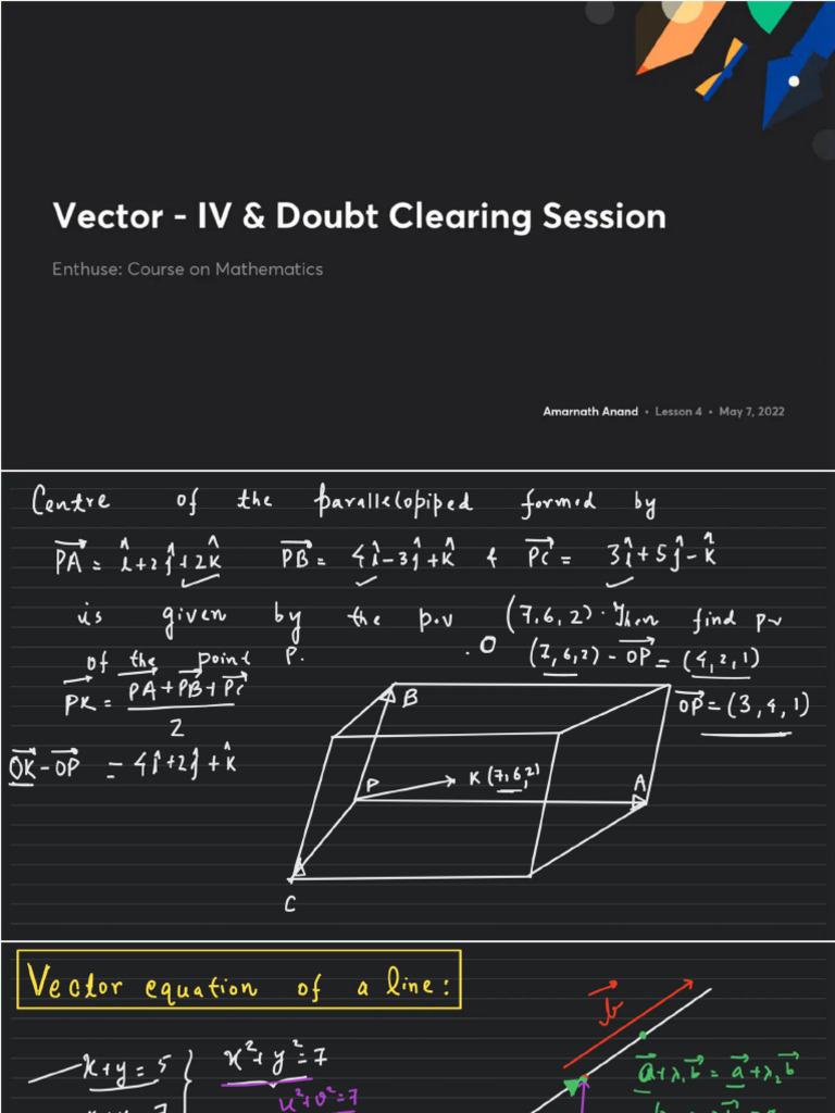 Vector IV Doubt Clearing Session With Anno | PDF