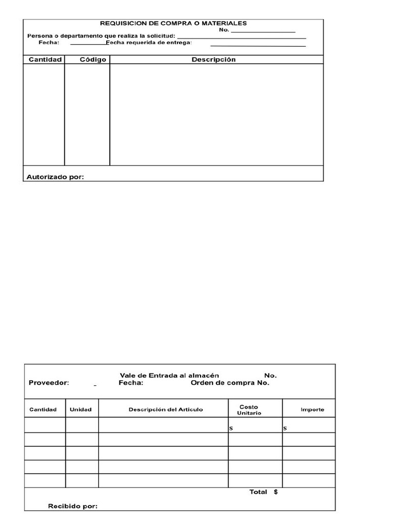 requisición de compra | PDF