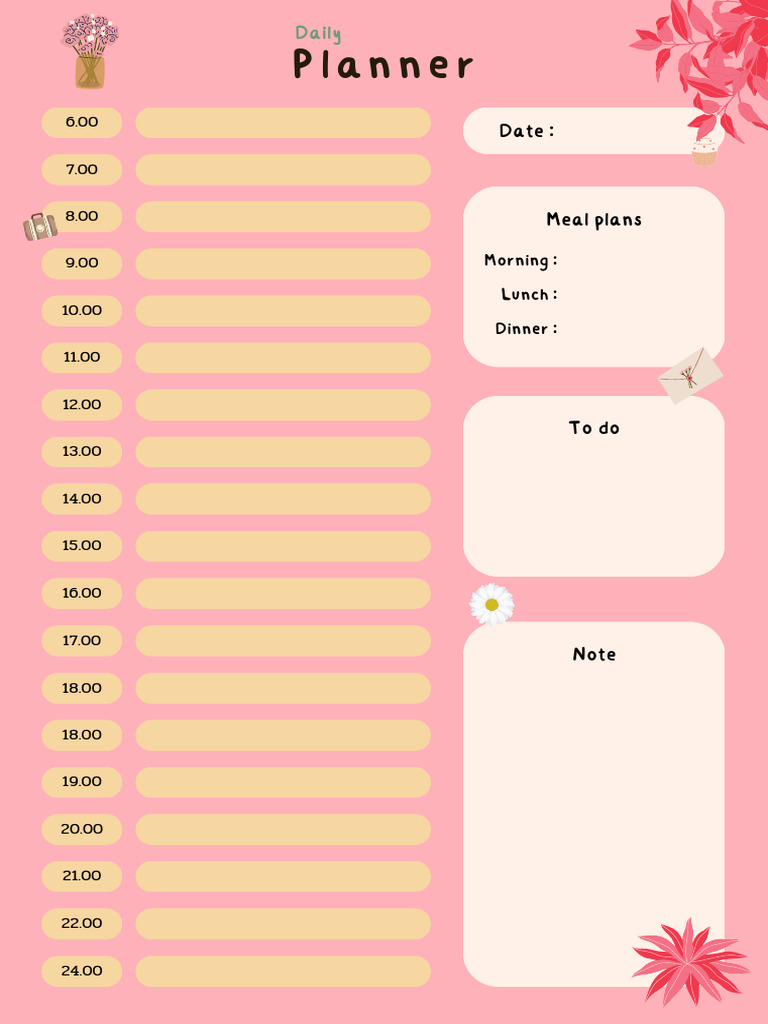 Daily Meal and To-Do Planner | PDF