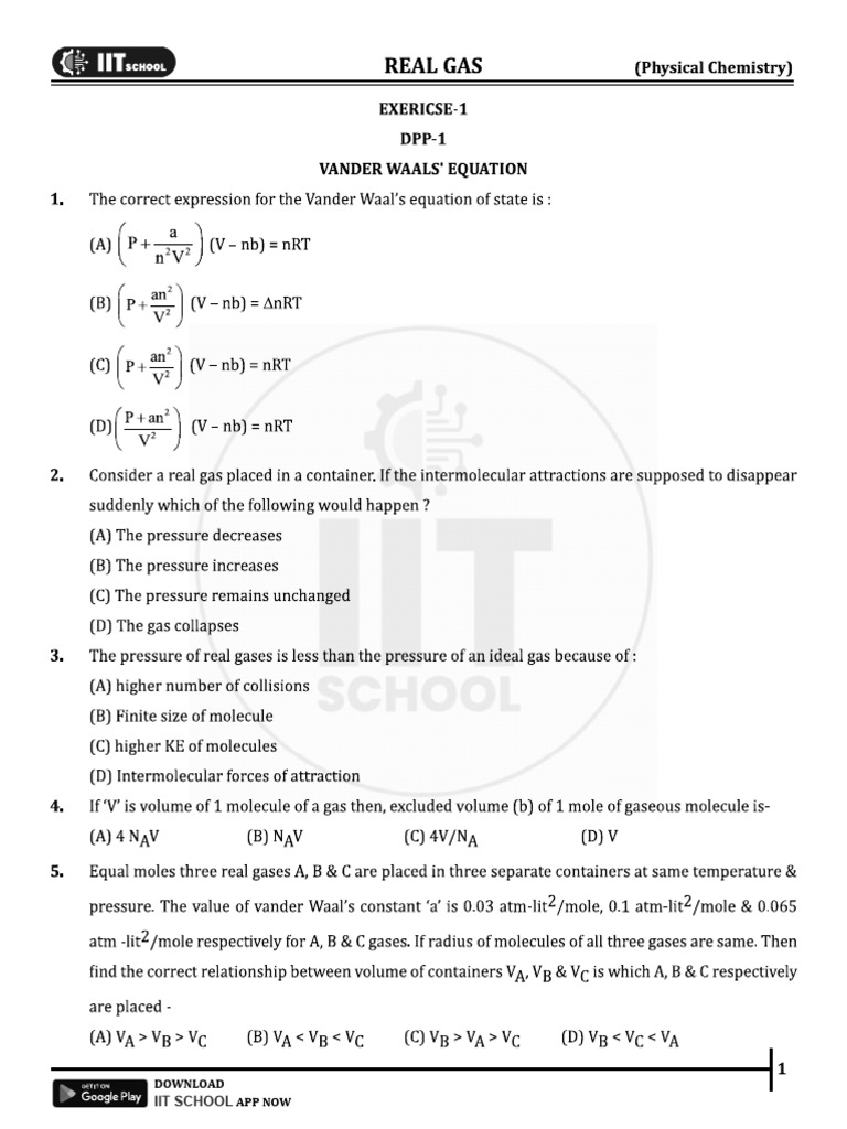 Real Gas | PDF