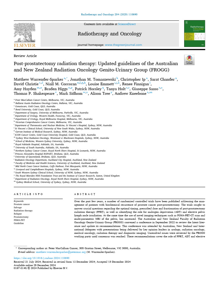 Radiotherapy and Oncology: Review Article | PDF | Radiation Therapy ...