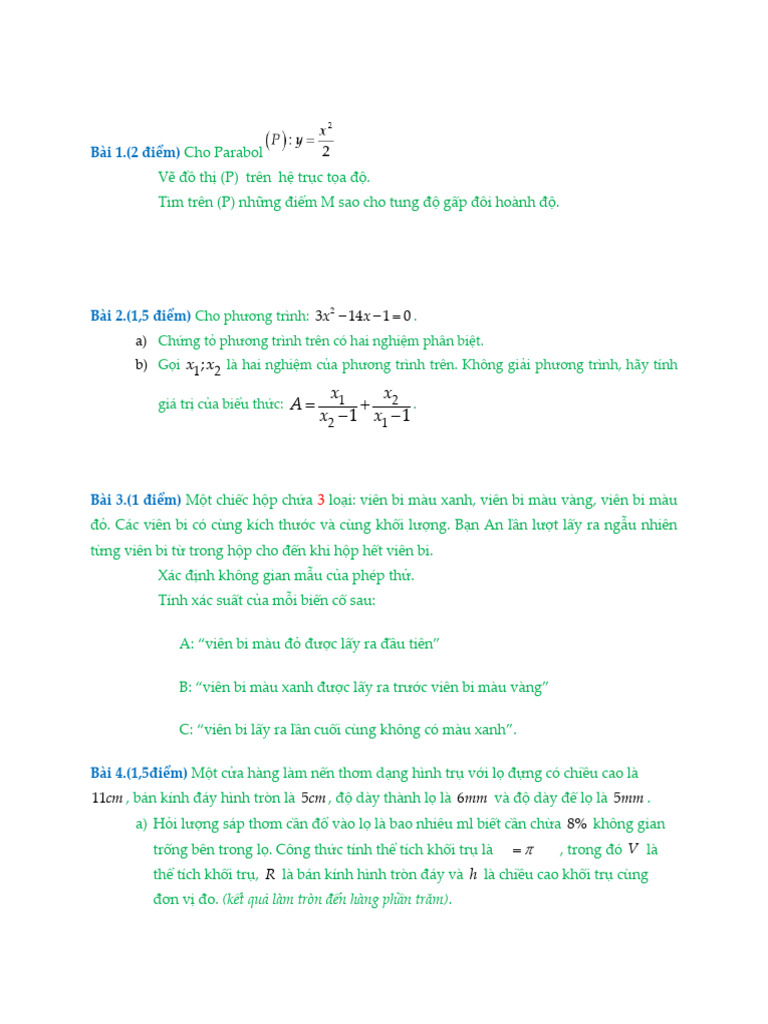 Đề ktra 3 - Cuối kỳ 2 | PDF