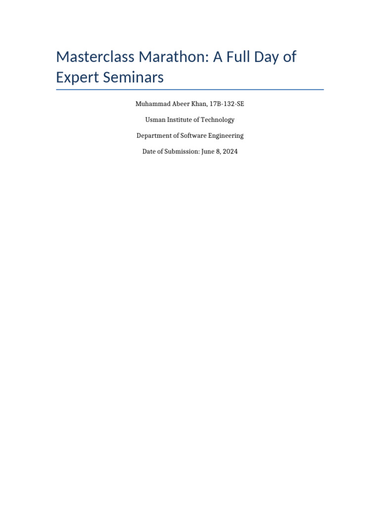 Masterclass Marathon: Career Skills Seminars | PDF | Learning | Linked In