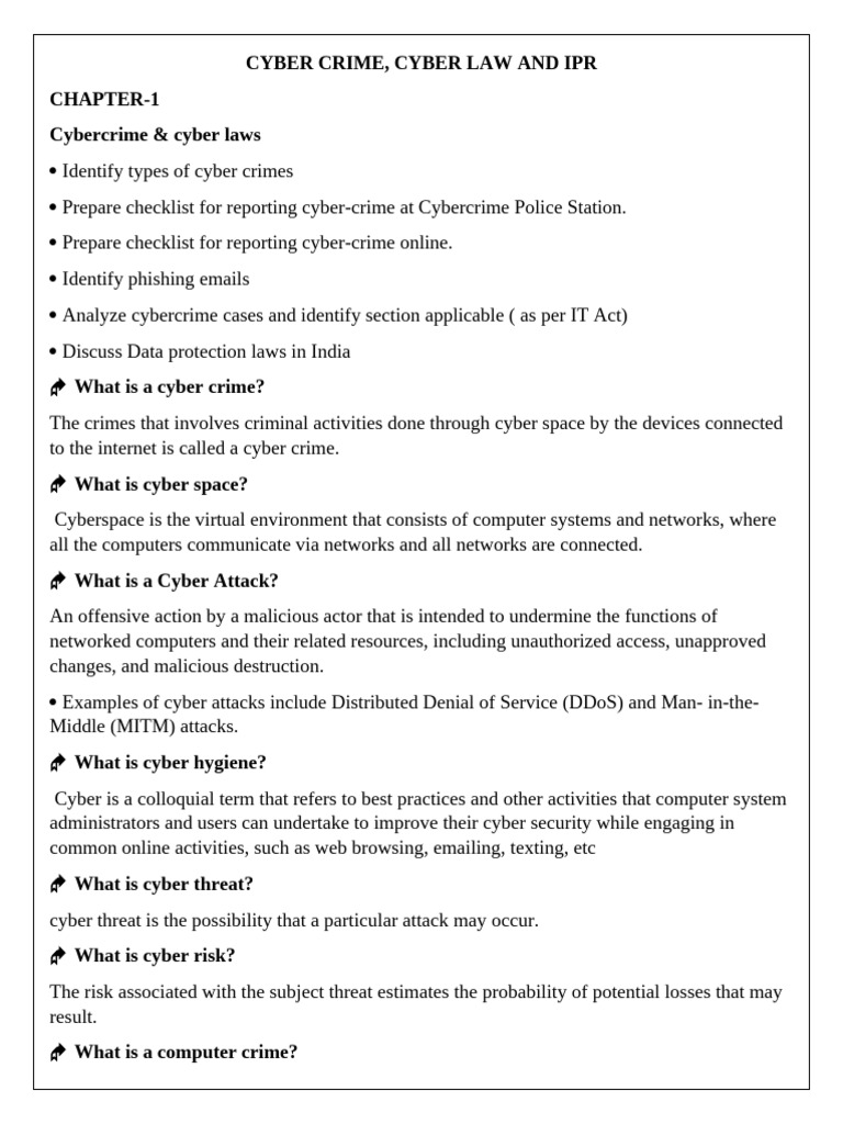 Cybercrime Chapter 1 Notes | PDF | Malware | Ransomware