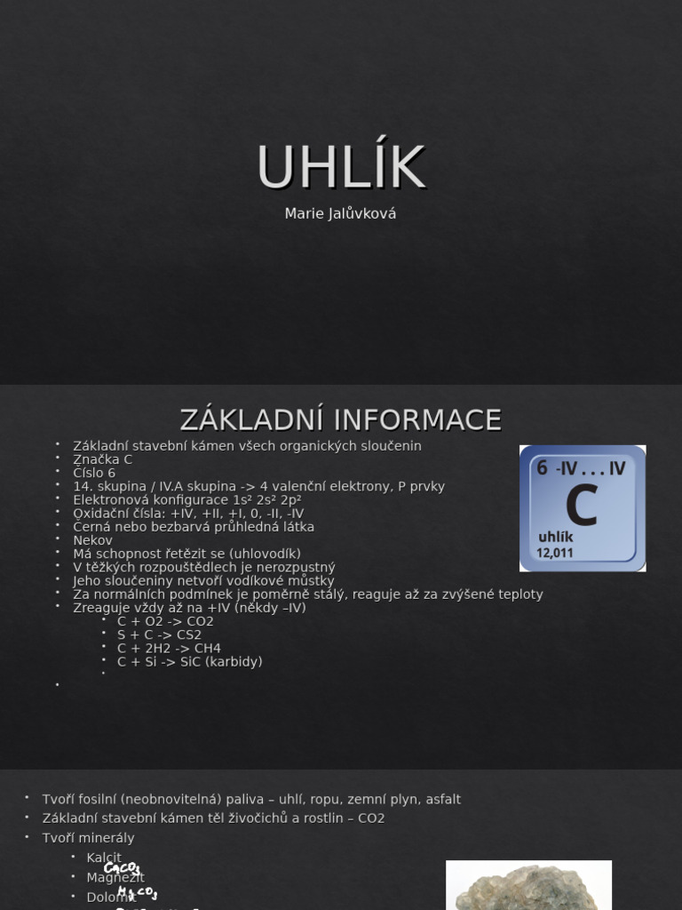 Uhlík Chemie Seminář | PDF