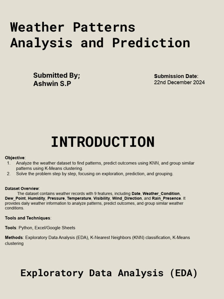 Weather Patterns Analysis and Prediction | PDF | Cluster Analysis | Data Analysis