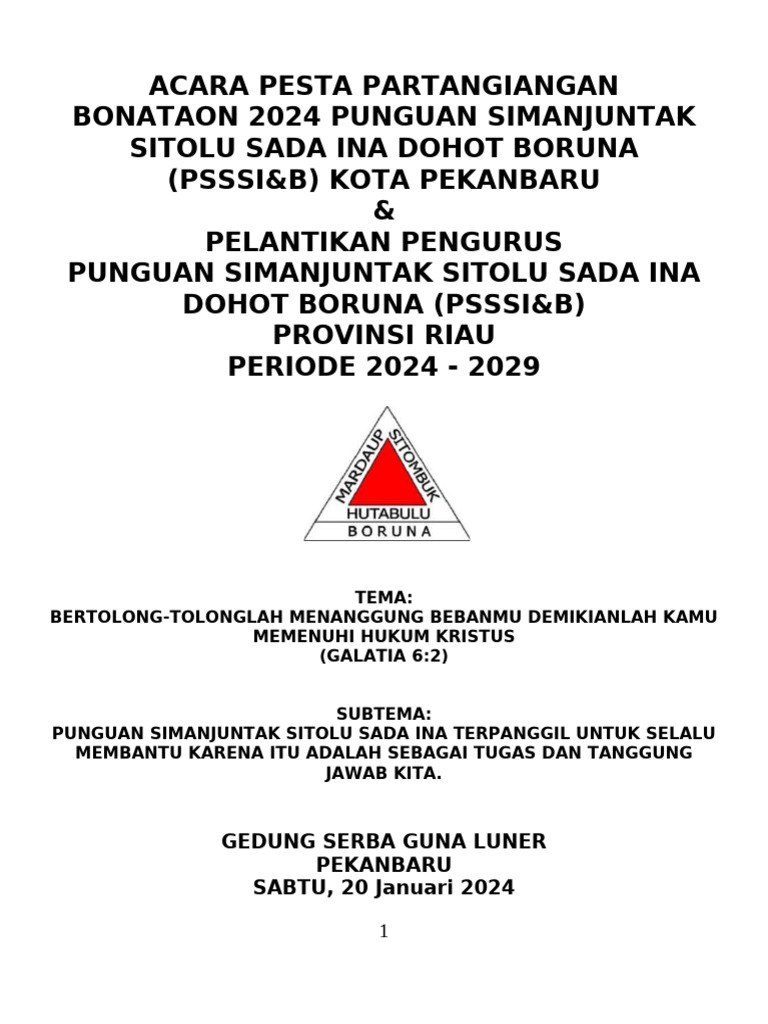 Pesta Bolon Simanjuntak 2024 | PDF