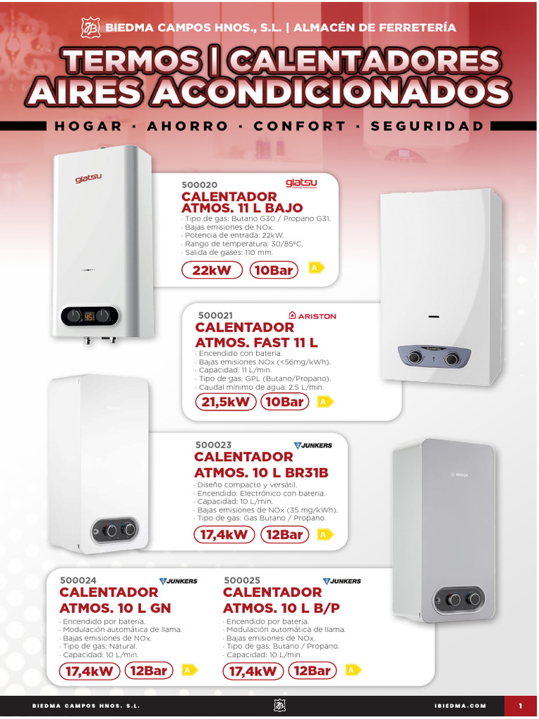 Termos y Calentadores 2025 | PDF