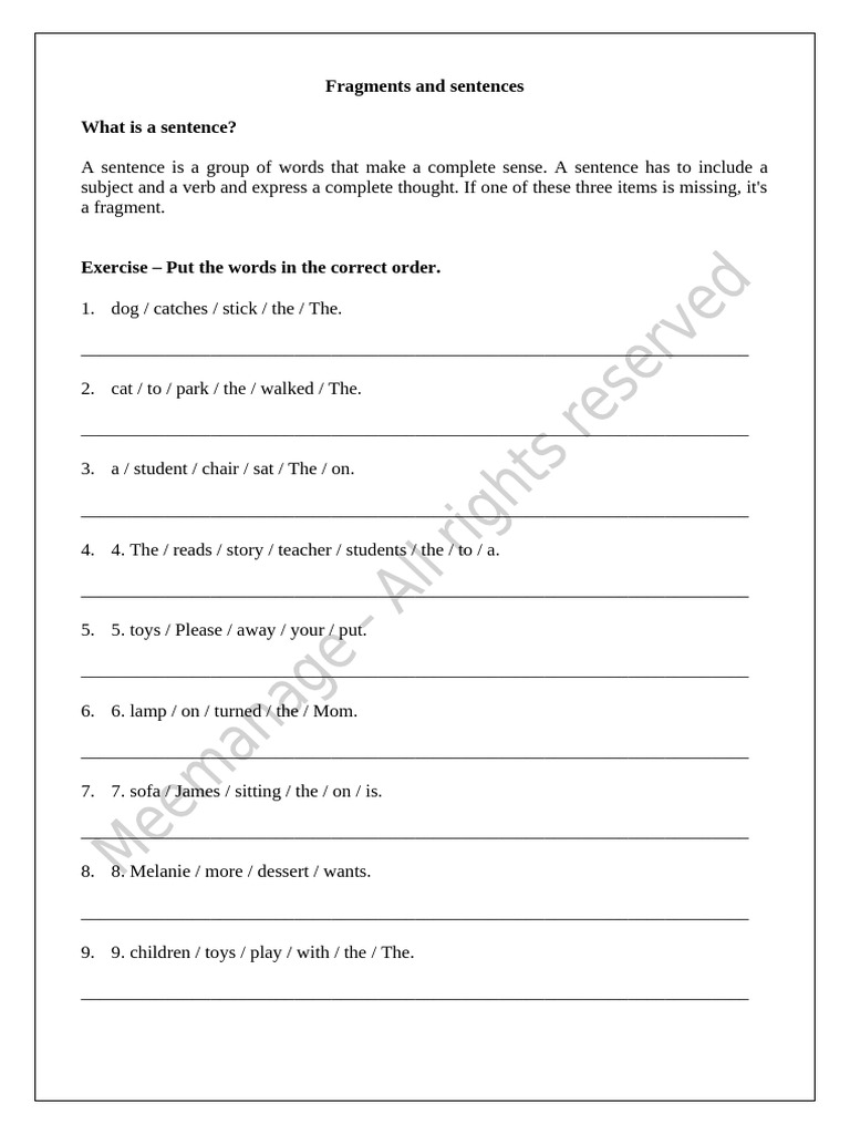 Fragments and Sentences | PDF