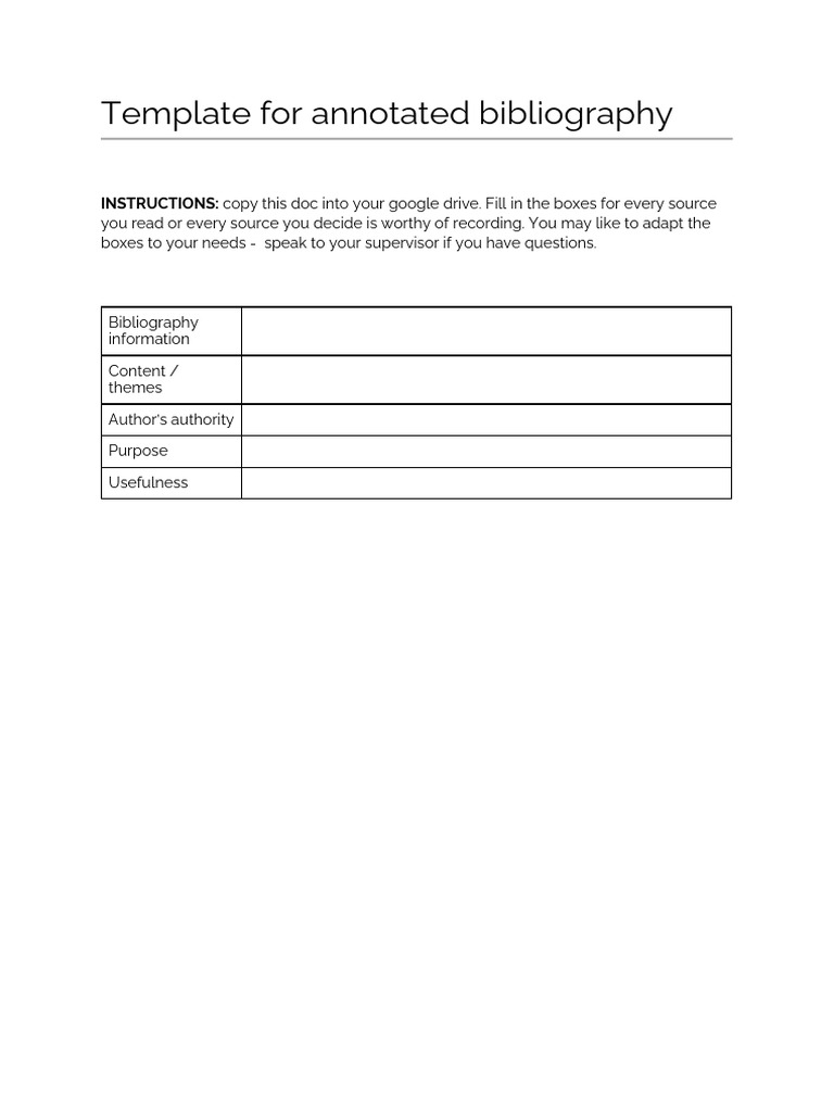 Session 6 Template For Annotated Bibliography | PDF