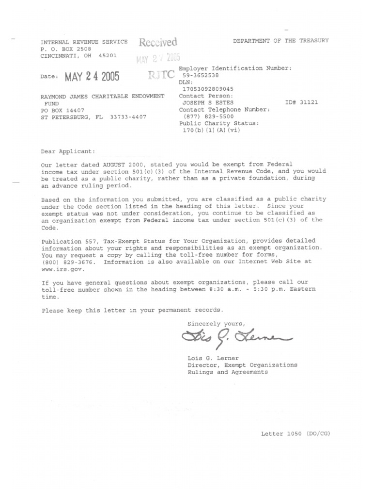 Rjcef Irs Determination LTR | PDF