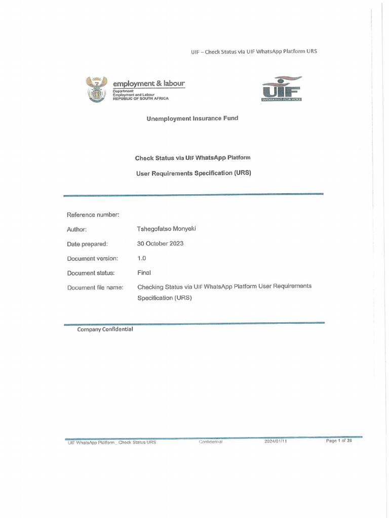 Check Status signed URS | PDF