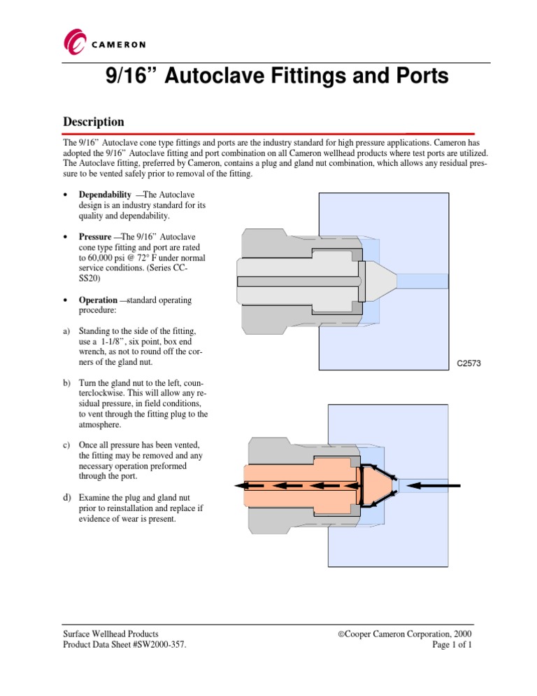 9/16" Autoclave Fitting Instructions | PDF