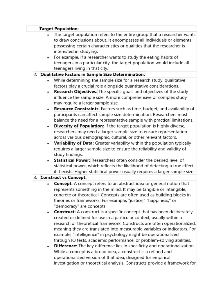 Understanding Target Population & Research Methods | PDF | Sampling ...