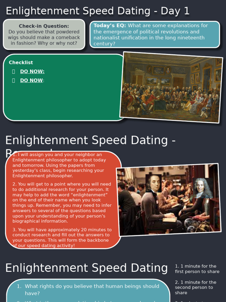Enlightenment Speed Dating Activity Guide | PDF